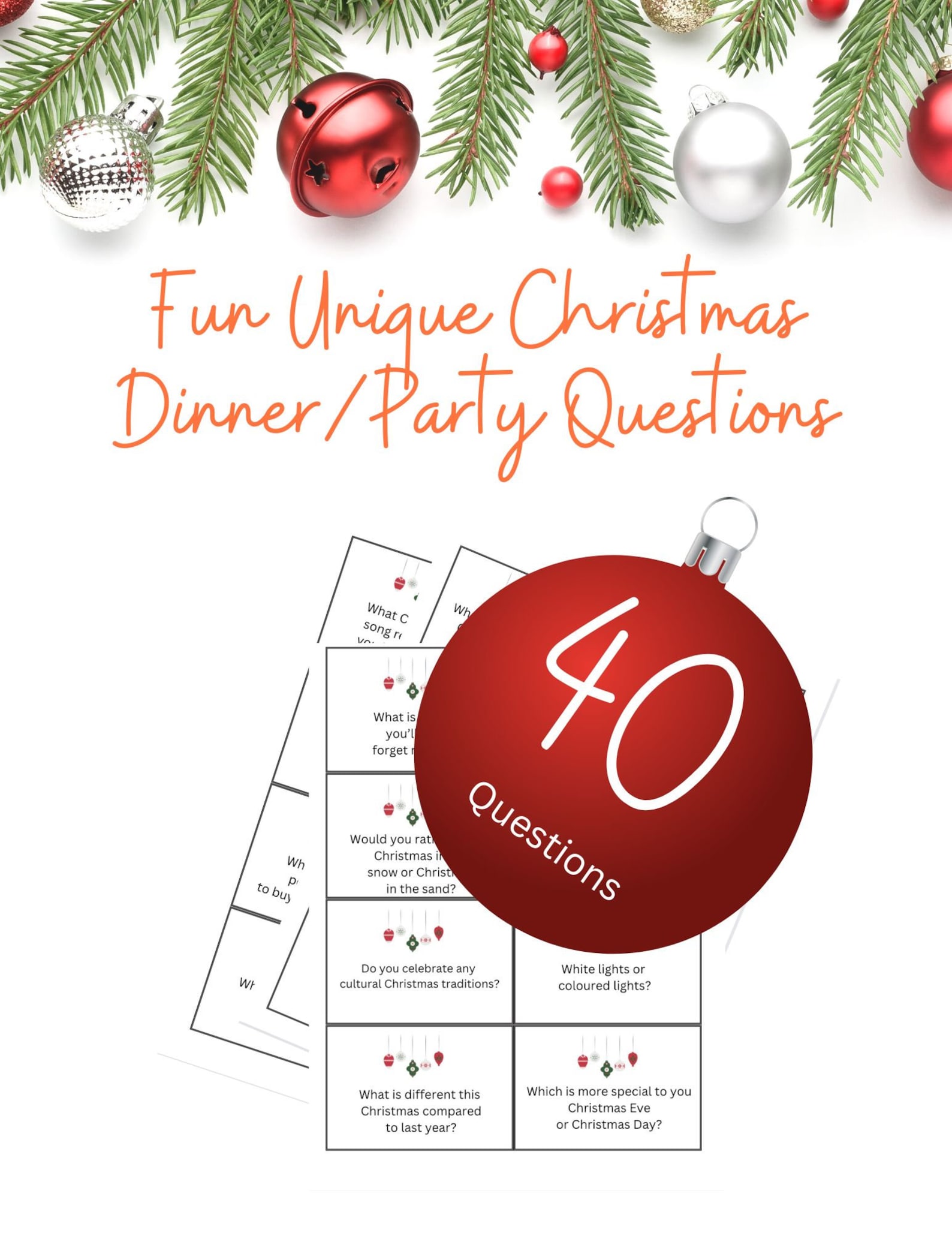 Christmas Party Game, Christmas Questions, Conversation Starter ...