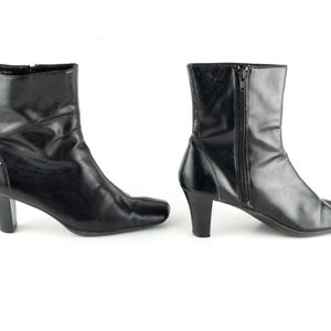 Vintage Designer Size 8 M Black SQUARE Toe / Heel 90s Y2k Platform ...