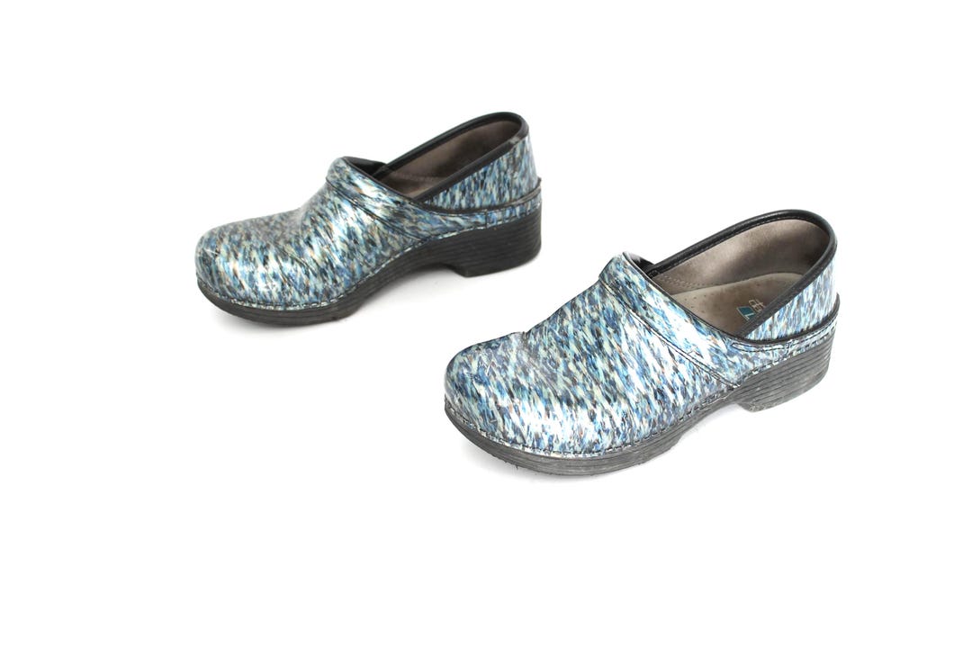 Vintage Blue/silver 1990s Y2k DANSKO Clogs Women's Vintage Size 9.5 ...