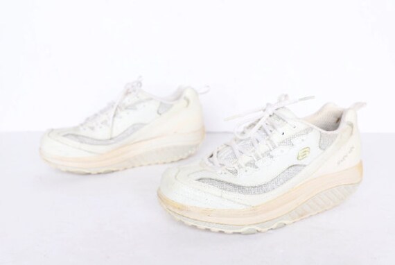 Vintage SKECHERS White & Silver Platform Runners Doc - Etsy