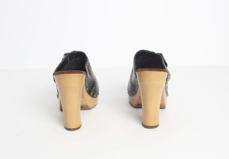 Vintage Platform Square Toe Chunky SKECHERS Sandals Mules Size 8.5 ...