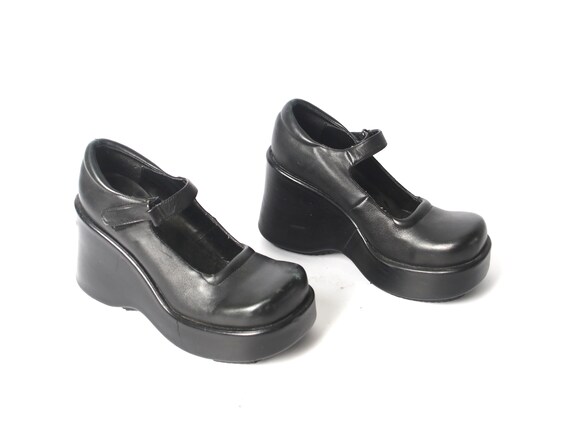 vintage black PLATFORM 4 inch heel 90s y2k platform R… - Gem