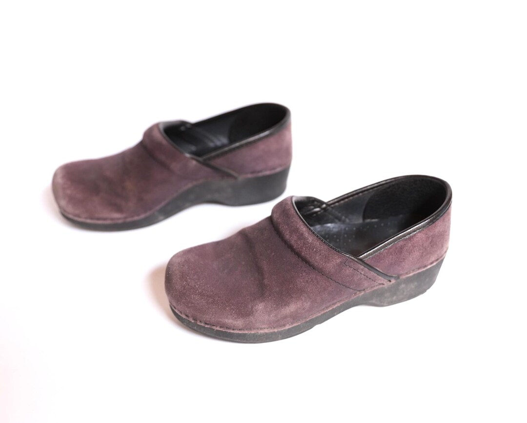 Vintage Purple Suede DANSKO Leather Swedish CLOGS -- Women's Size 39 ...