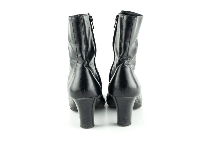 Vintage Designer Size 8 M Black SQUARE Toe / Heel 90s Y2k Platform ...