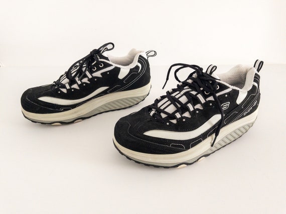 vintage 1990s y2k SKECHERS white leather PLATFORM RUN… - Gem