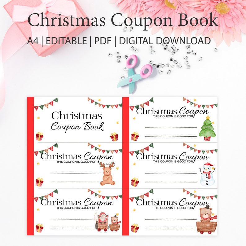 Christmas Coupon Book for Kids,printable Santa Coupon Book,easy to ...
