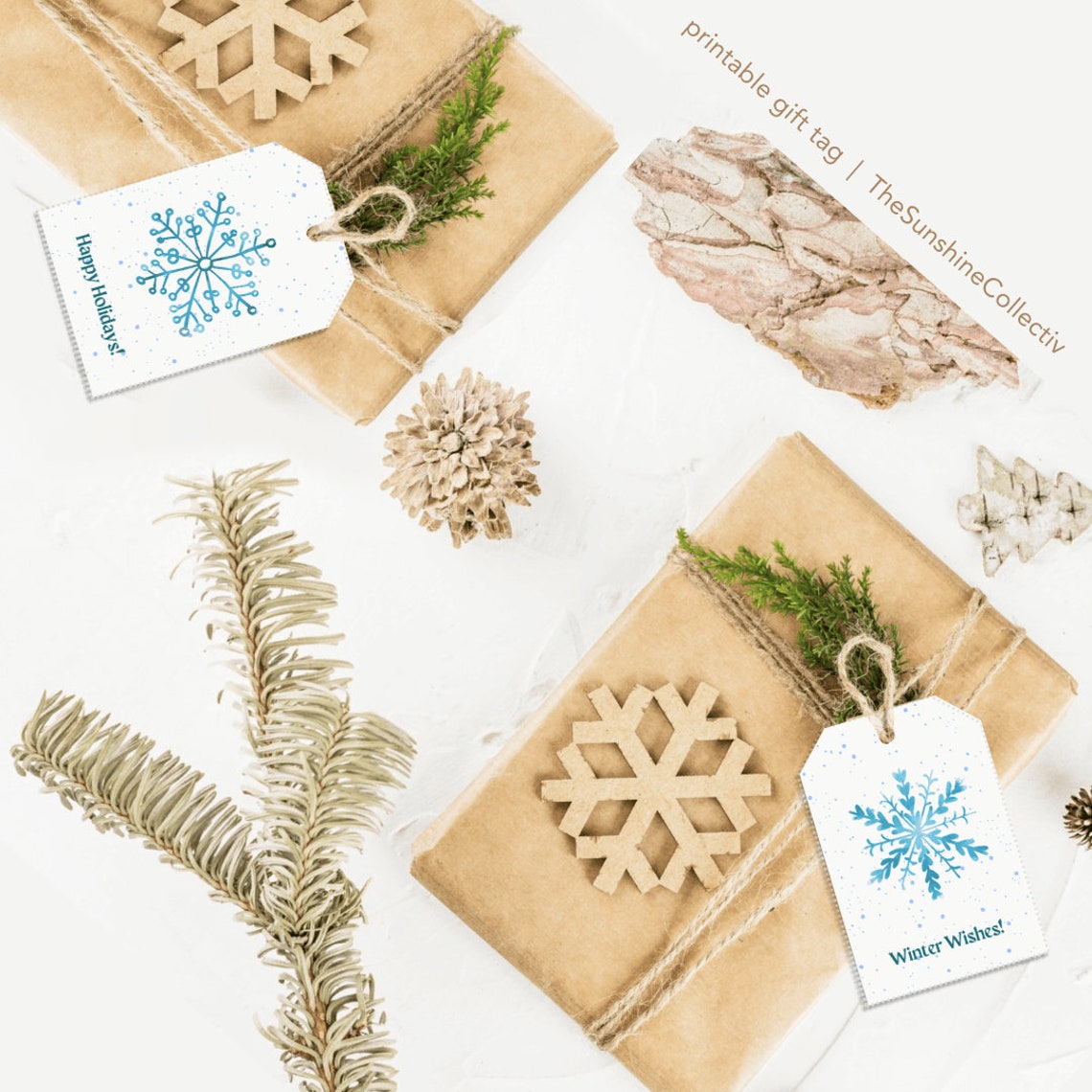 Snowflake Christmas Gift Tags | Instant Digital Download | Printable ...