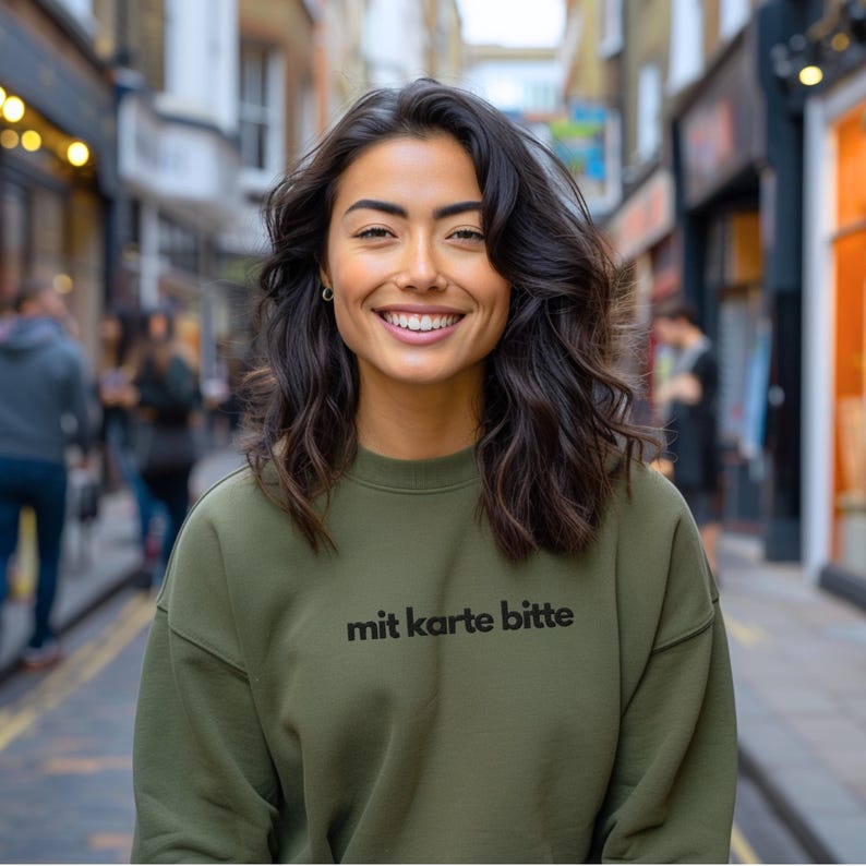 MIT KARTE BITTE, Funny Sweatshirt for Expats, Lustiges Sweatshirt, Auntie Sweatshirt ...