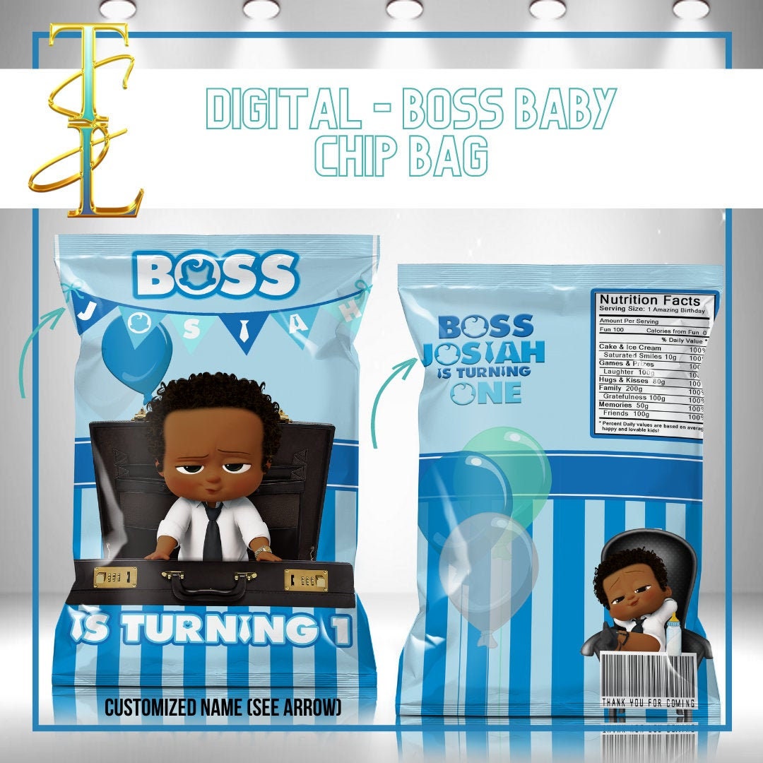 Paper & Party Supplies Personalized Boss baby party boss baby Chip Bags ...