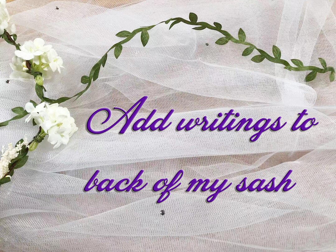 ADD ON - Add Writings to Back of My Sash - Etsy