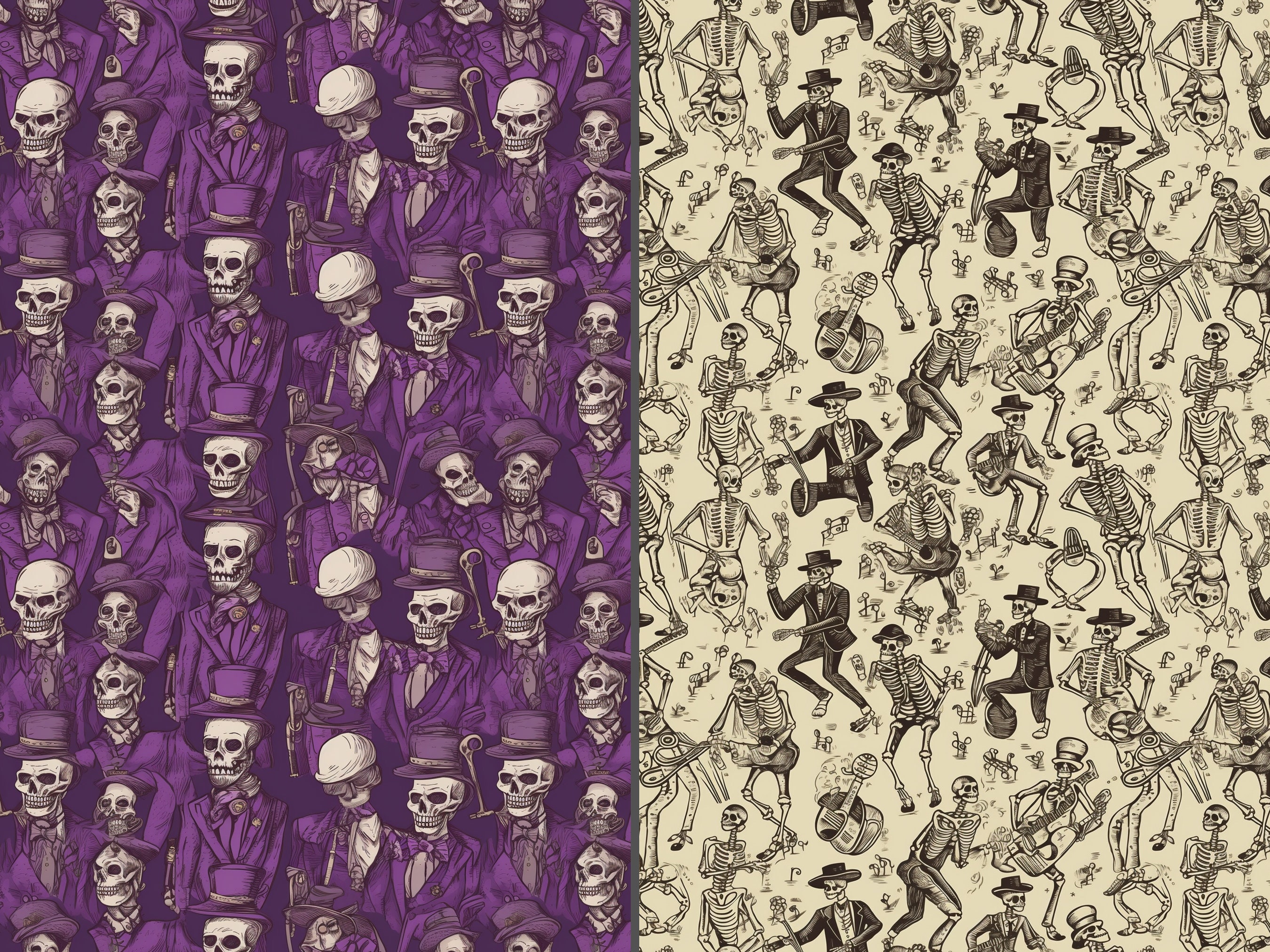 Fancy Skeletons Collection Digital Downloadable Designs - Etsy