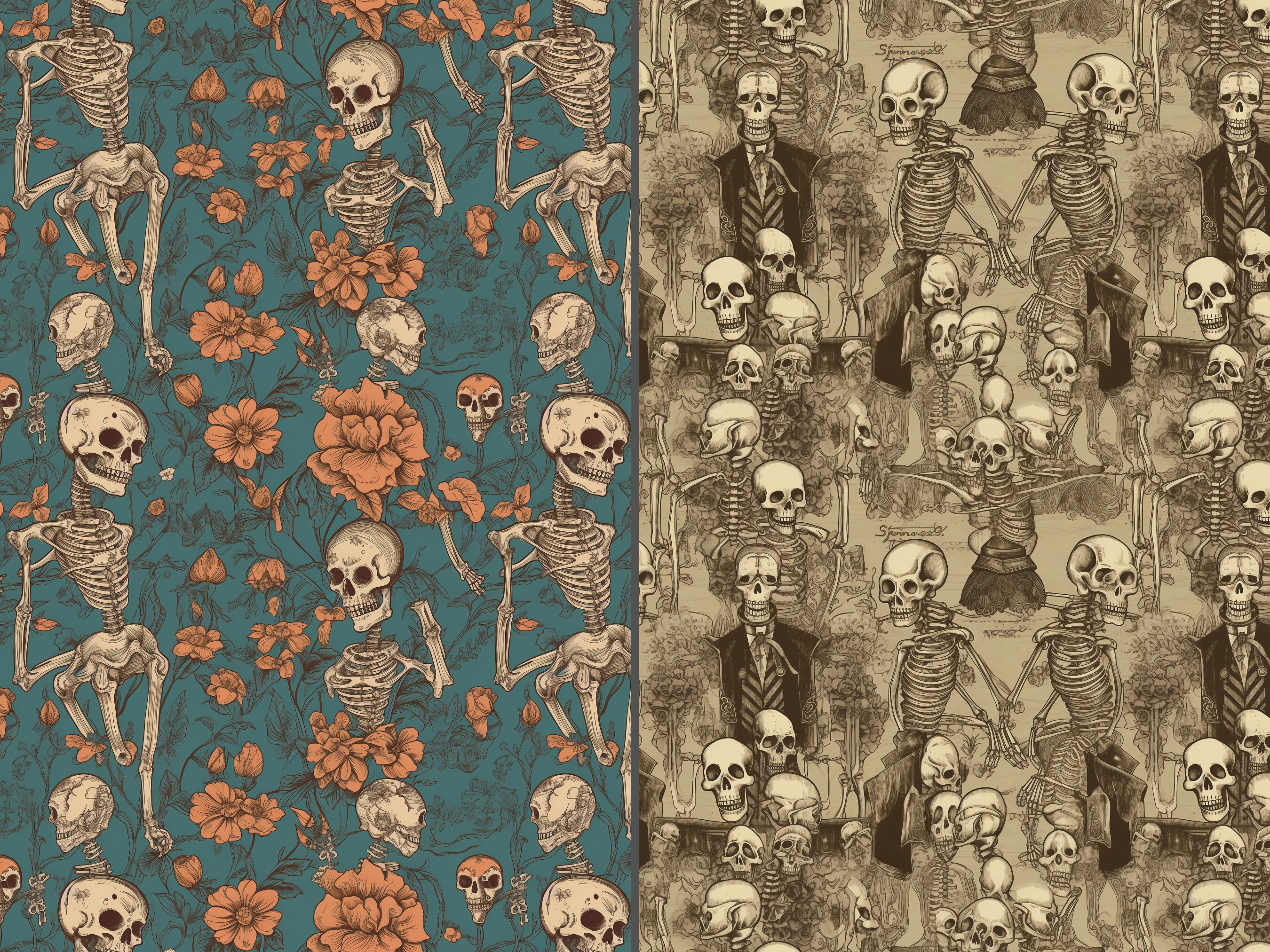 Fancy Skeletons Collection Digital Downloadable Designs - Etsy