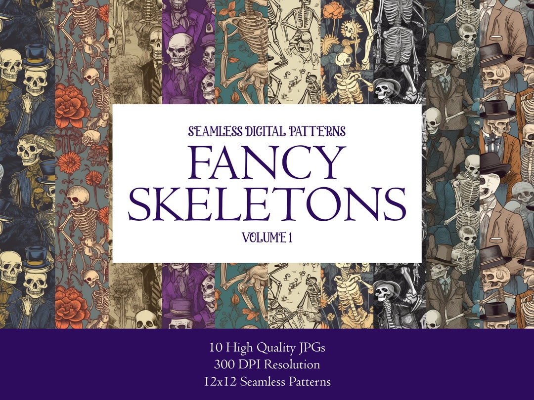 Fancy Skeletons Collection Digital Downloadable Designs - Etsy