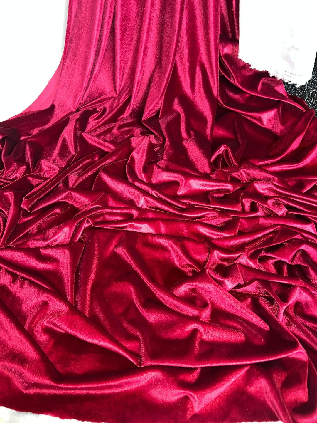 1 Mtr Luxury Wine Red Heavy Velour Velvet Fabric..58 - Etsy