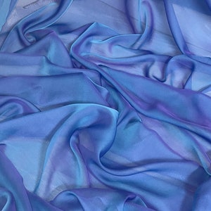 1 Mtr Two Tone Blue Cationic Sheer Bridal Chiffon Fabric..58" Wide - Etsy