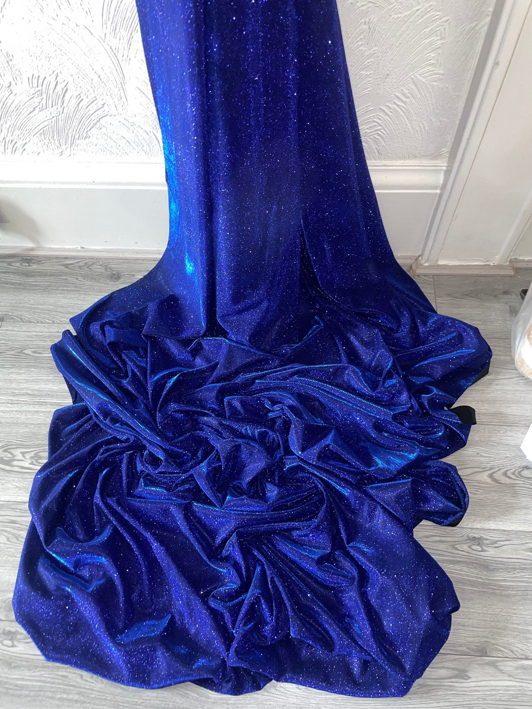 Roysl Blue Sparkly Glitter Moonlight Stretch Dress - Etsy