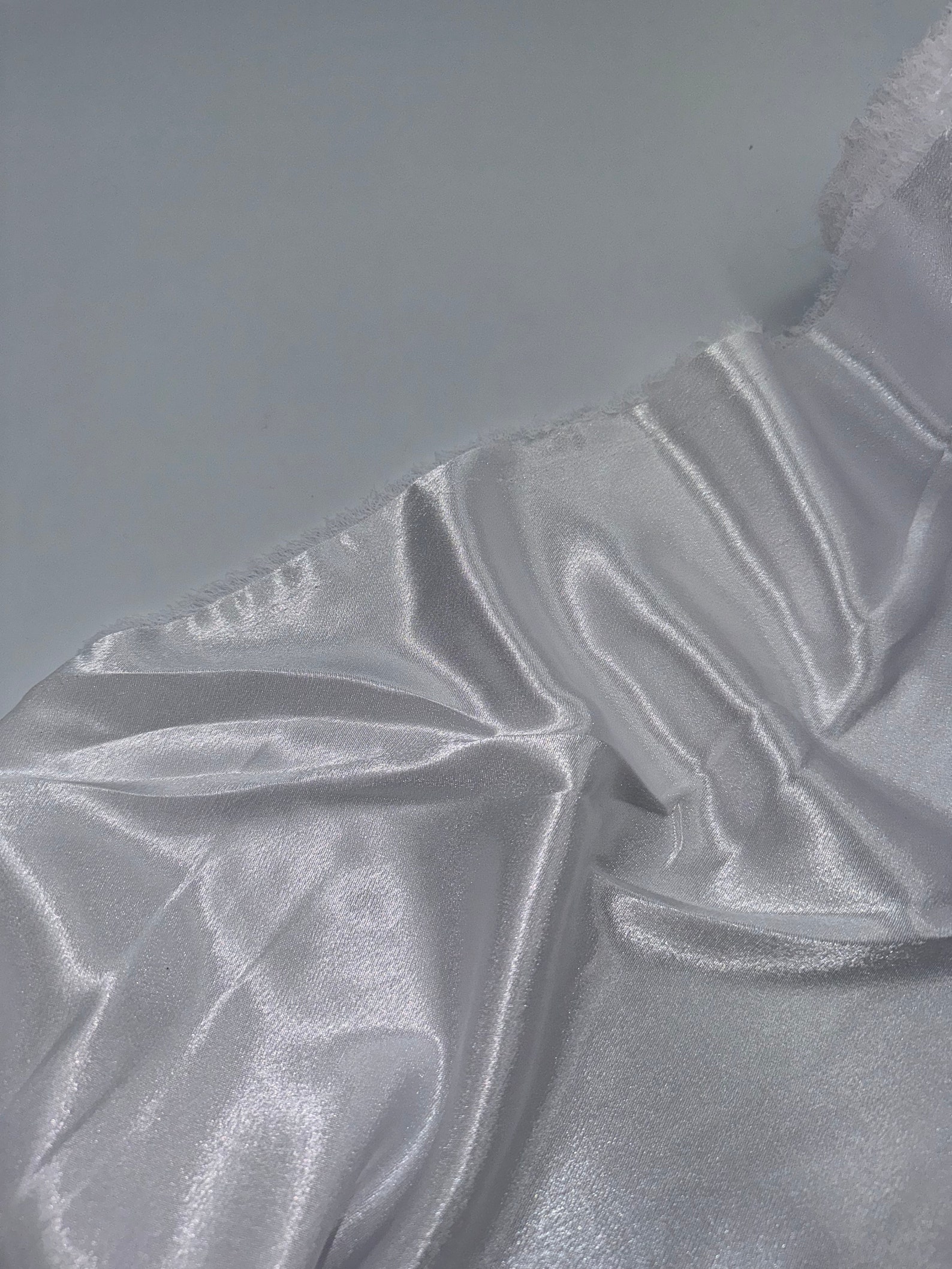 1 Mtr Shiny White Quality Crepe Back Satin Fabric,bridal,deco,dress..58 ...