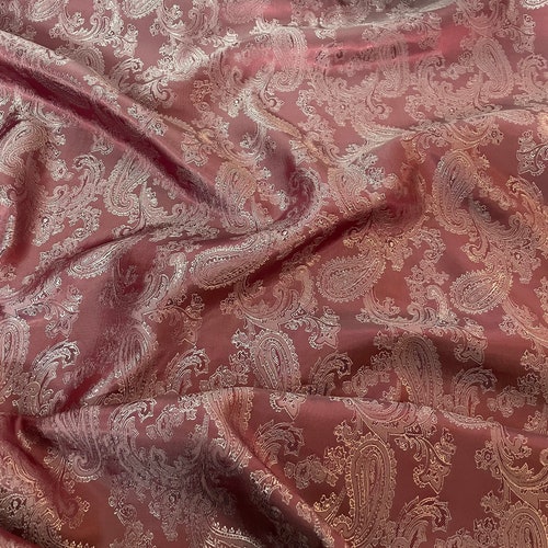 1 Mtr Two Tone Red/gold Paisley Jacquard Liningjacket | Etsy