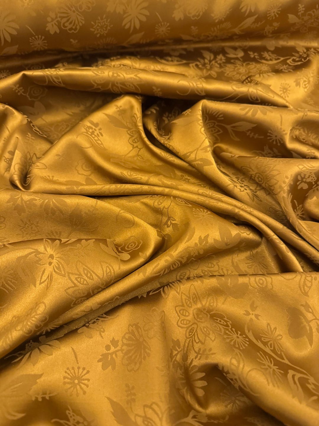 1 Mtr Antique Gold Floral Self Print Jacquard Fabric..58” Wide - Etsy