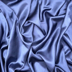 1 Mtr Shiny Navy Blue Quality Crepe Back Satin Fabric,bridal,deco,dress ...
