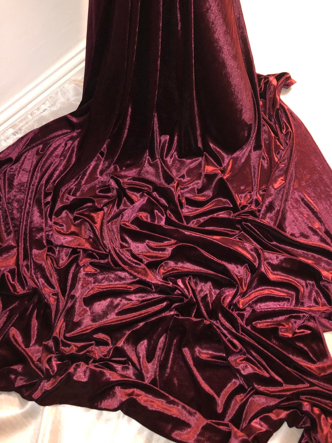 1 Mtr Luxury Wine Maroon Velour Velvet Fabric..58 Wide - Etsy