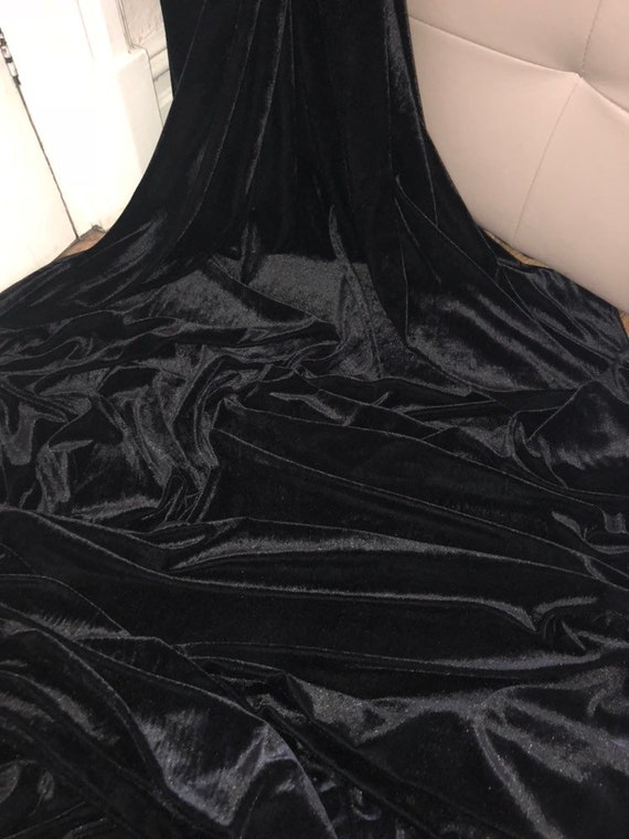 1 Mtr Luxury Black Heavy Velour Velvet Fabric..58 Wide - Etsy