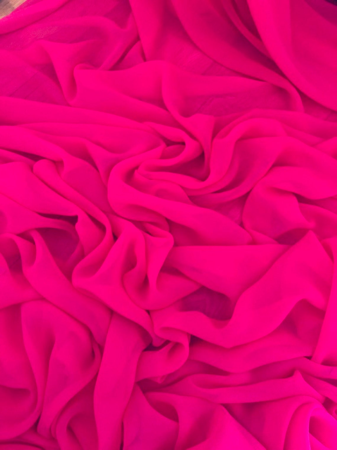 1 mtr hot pink dress chiffon fabric..45 wide | Etsy