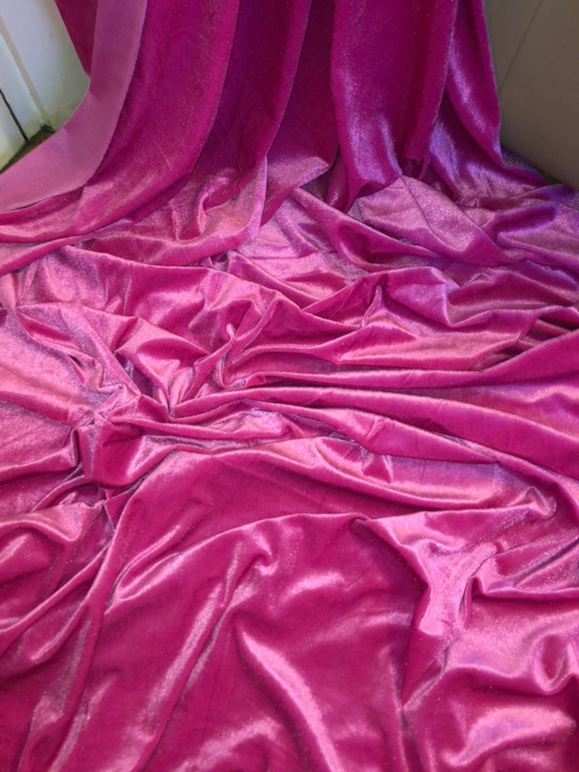 1 Mtr Luxury Bright Pink Velour Velvet Fabric..58 Wide - Etsy