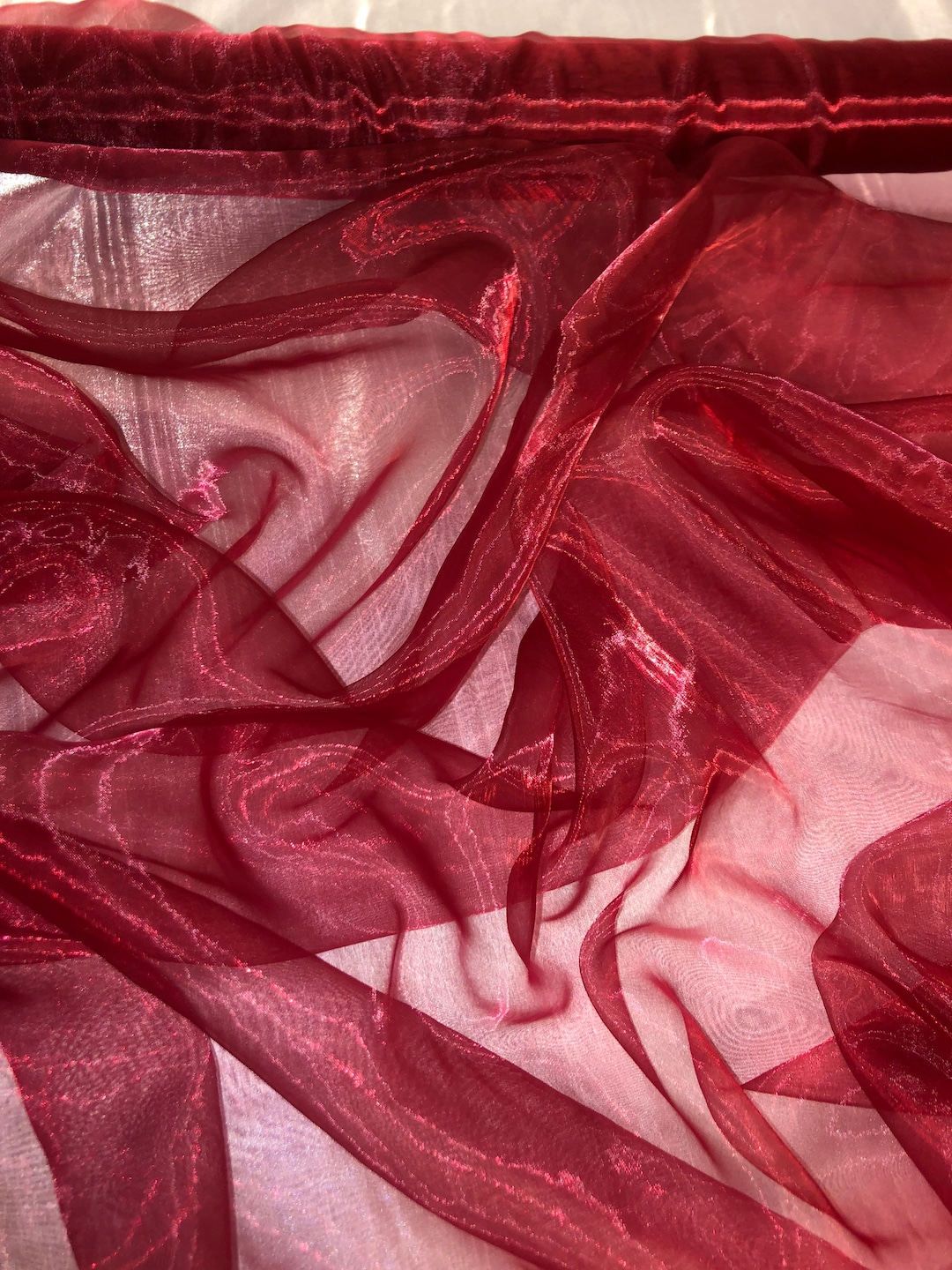 1 Mtr Wine Red Organza Fabric..58” Wide 075 - Etsy