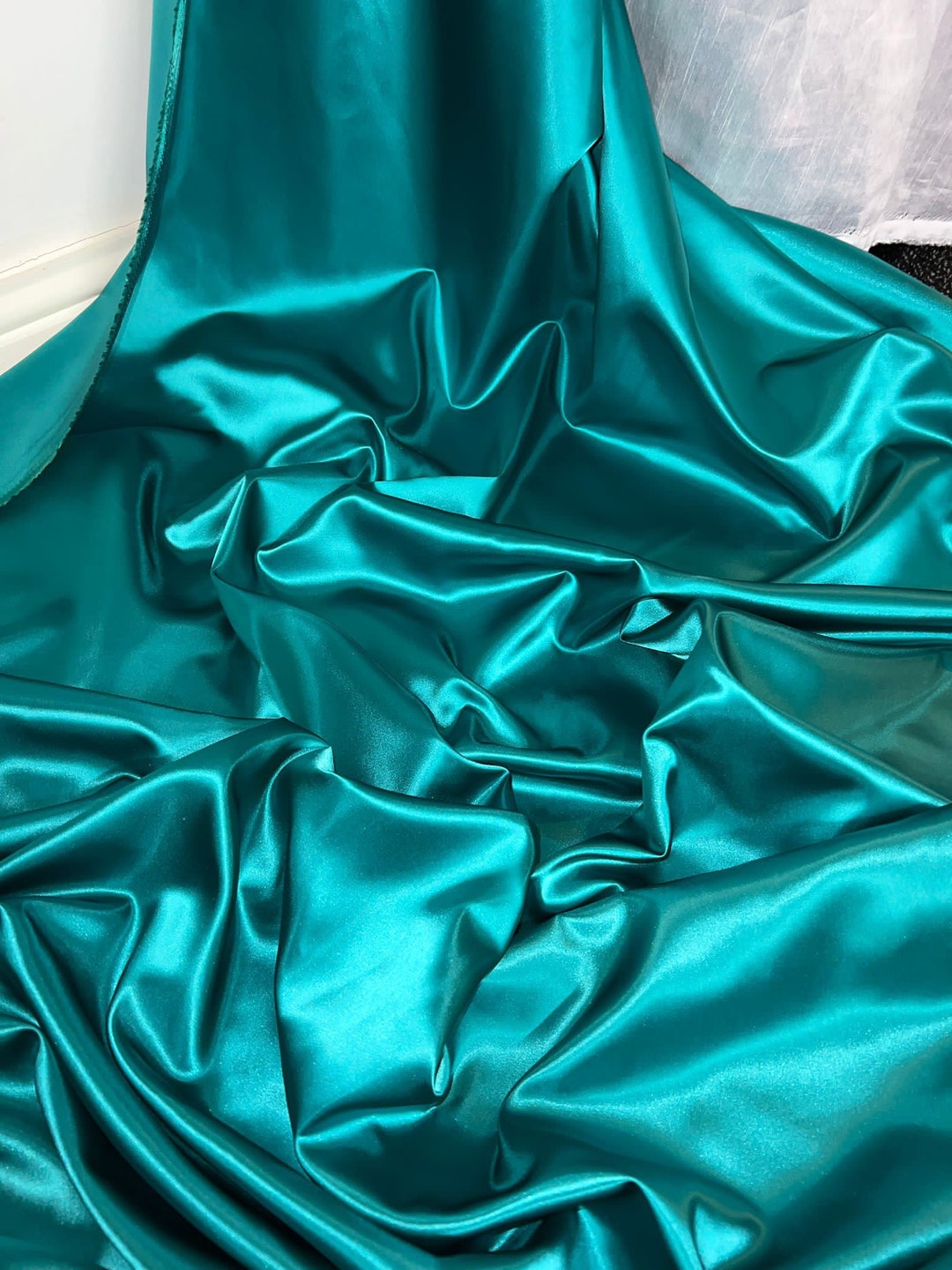 1 Mtr Teal Quality Acetate Bridal Dress Satin Fabric..45” Wide - Etsy
