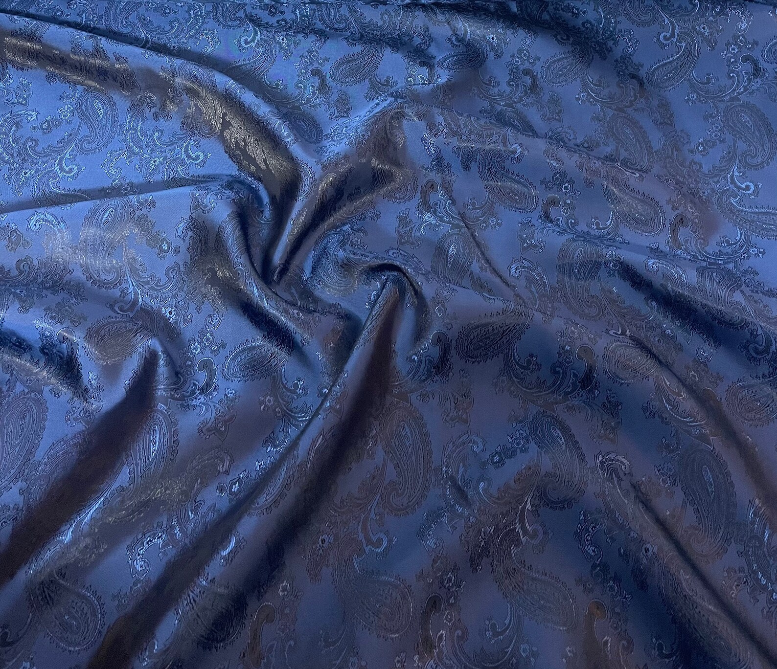 1 Mtr Two Tone Navy Blue Self Print Paisley Jacquard - Etsy UK