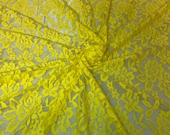 Yellow Lace Fabric - Etsy UK