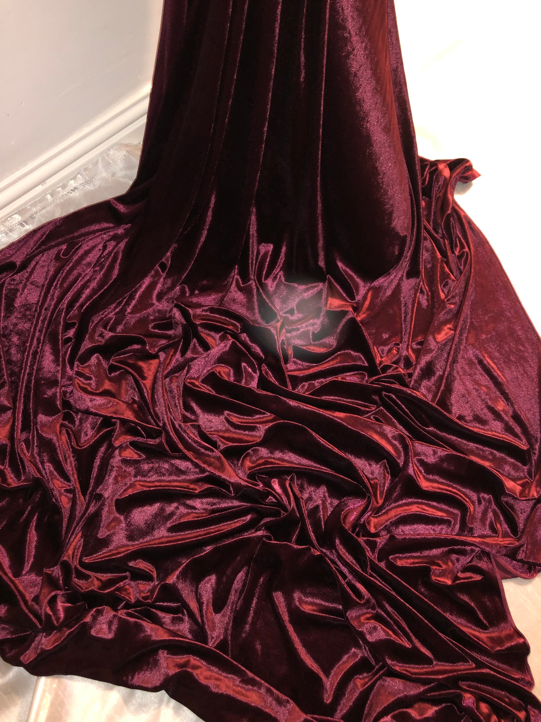 1 Mtr Luxury Wine Maroon Velour Velvet Fabric..58 Wide - Etsy