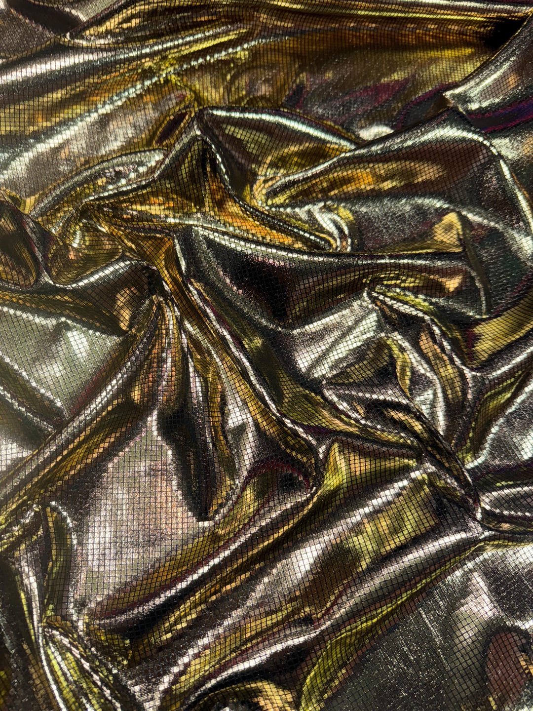 1 Mtr Shiny Gold/black Checkered Lame Stretch Dress,costume Fabric..58 ...