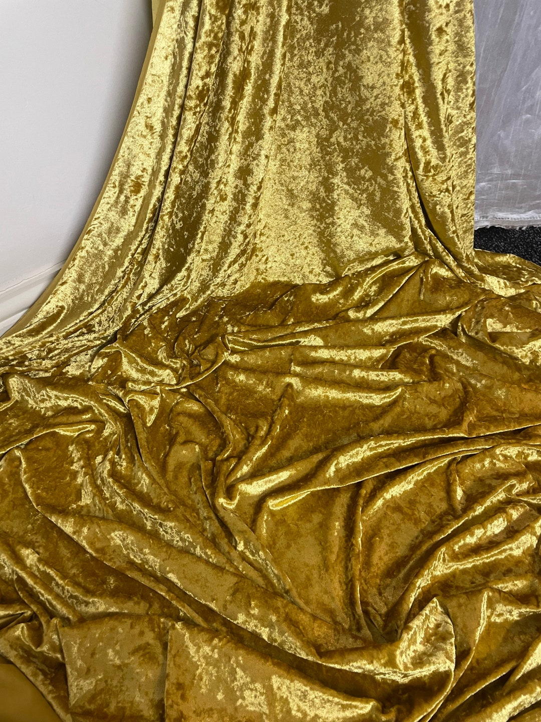 1 Mtr Gold Crushed Velvet Fabric..58” Wide - Etsy