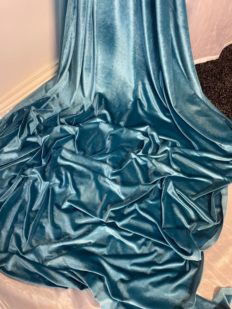 1 Mtr Luxury Turquoise Velour Velvet Fabric..58 Wide - Etsy