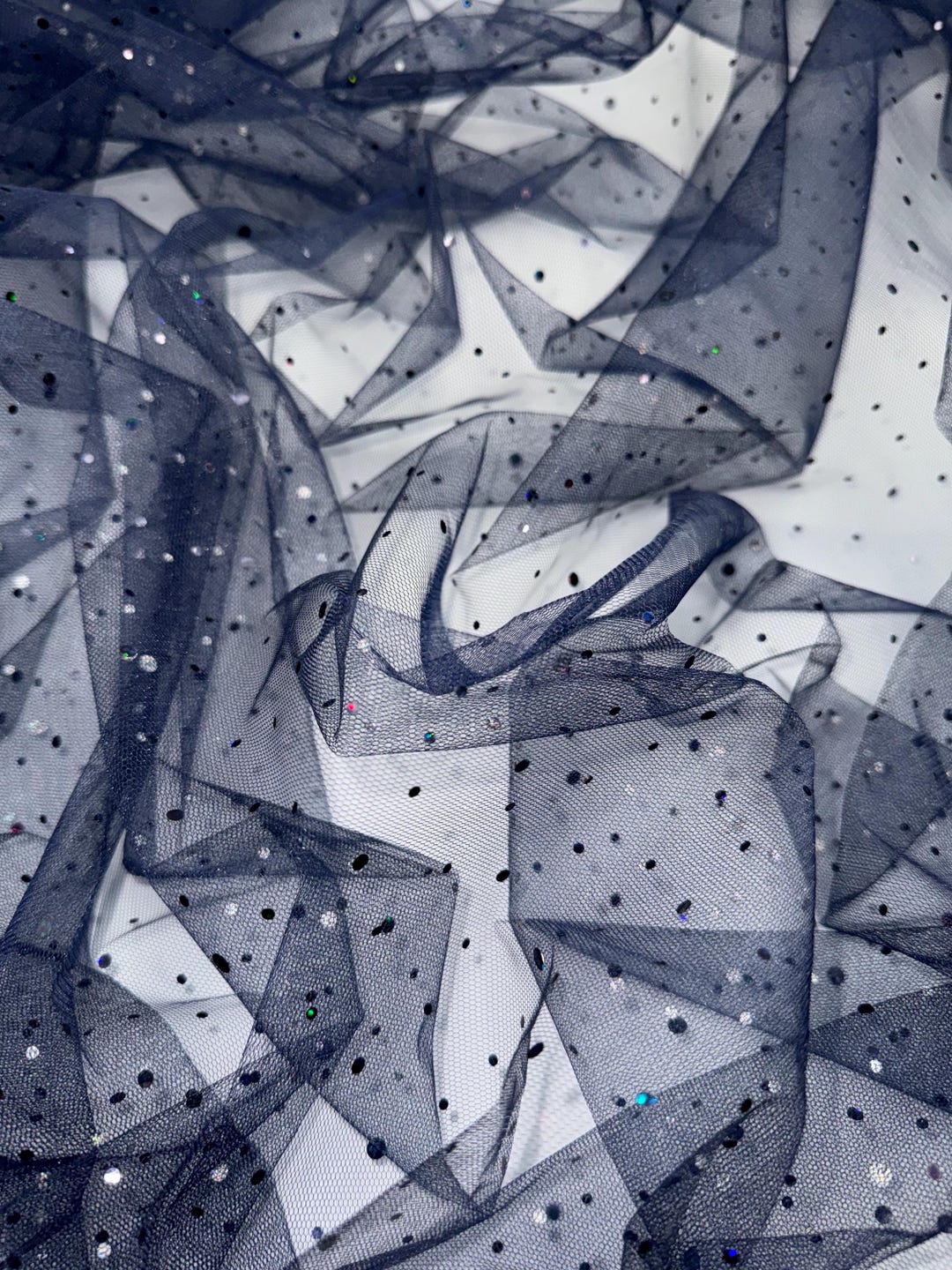 1 Mtr Navy Blue Hologram Sequin Tulle Net Fabric..58” Wide - Etsy
