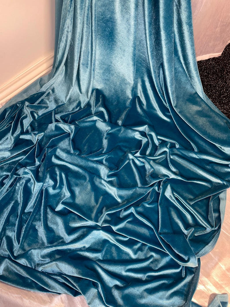 1 Mtr Luxury Turquoise Velour Velvet Fabric..58 Wide - Etsy