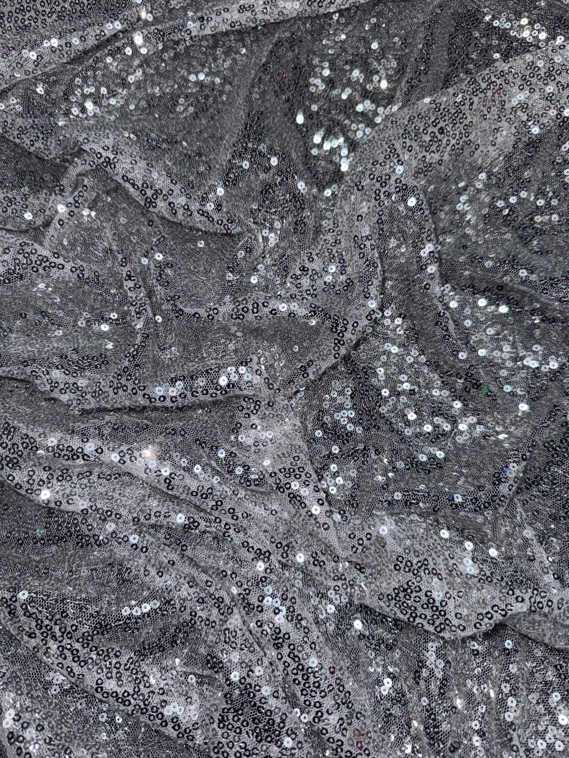 1 Mtr White/silver All Over Sequin Tulle Dress Fabric..58” Wide - Etsy