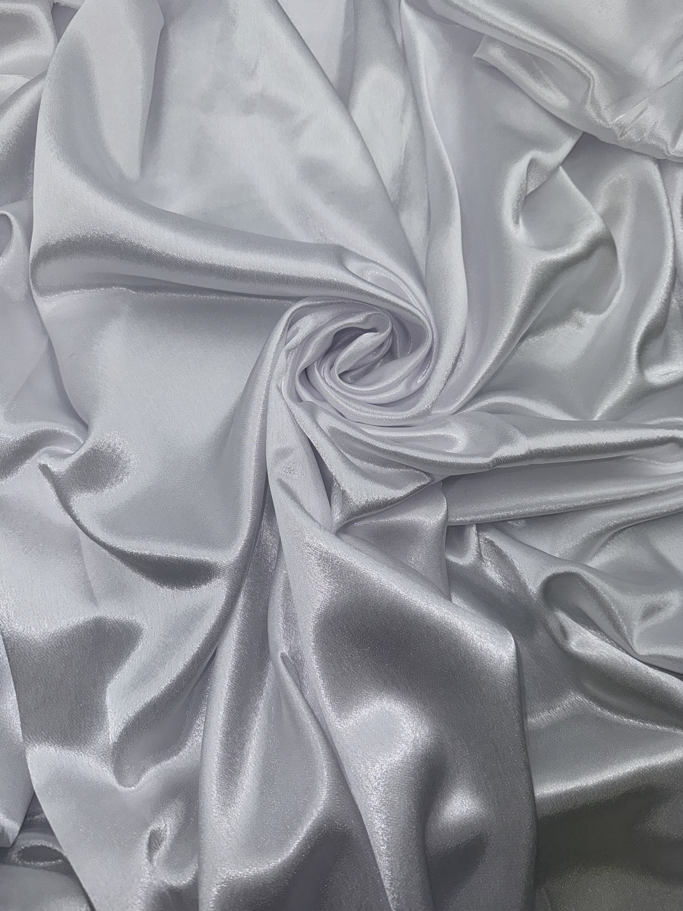 1 Mtr Shiny White Quality Crepe Back Satin Fabric,bridal,deco,dress..58 ...