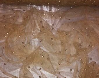 Dusty Pink Pearl Beaded Tulle Net Fabric..58 Wide | Etsy