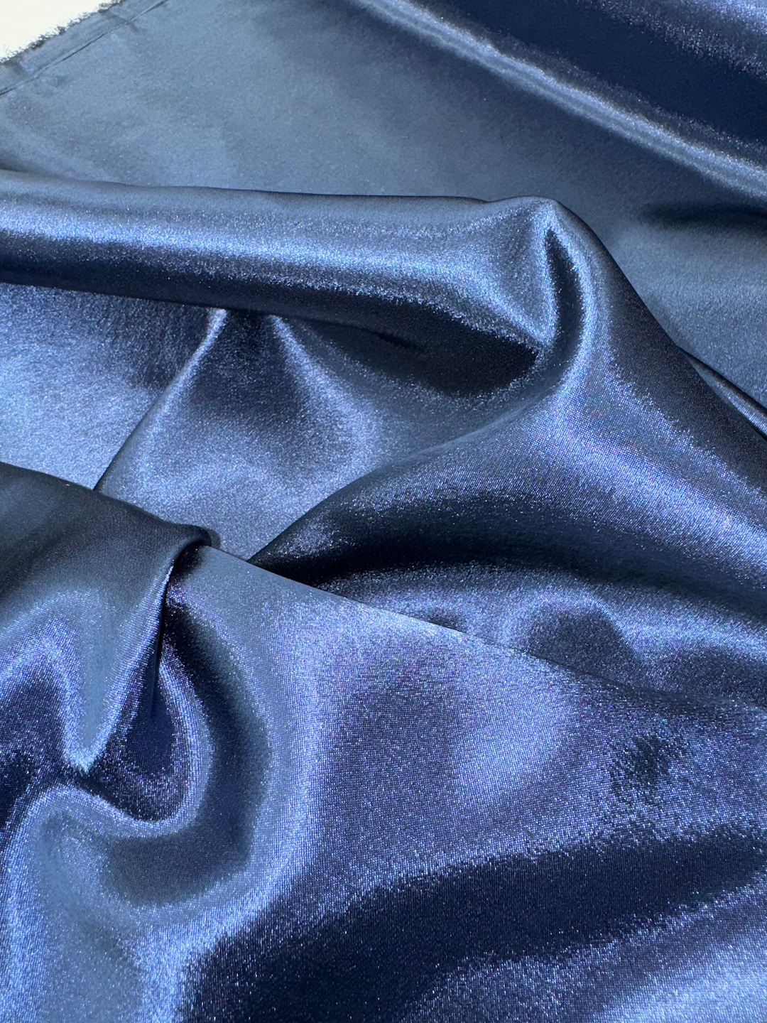 1 Mtr Shiny Navy Blue Quality Crepe Back Satin Fabric,bridal,deco,dress ...