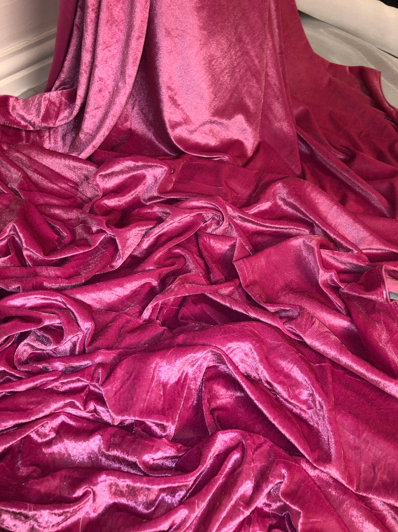 1 Mtr Luxury Bright Pink Velour Velvet Fabric..58" Wide - Etsy