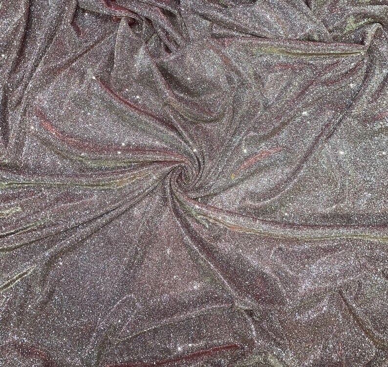 Two Tone Silver/maroon Sparkly Glitter Moonlight Stretch Dress - Etsy