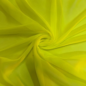 1 Mtr Neon Yellow Cationic Sheer Bridal Chiffon Fabric..58" Wide - Etsy