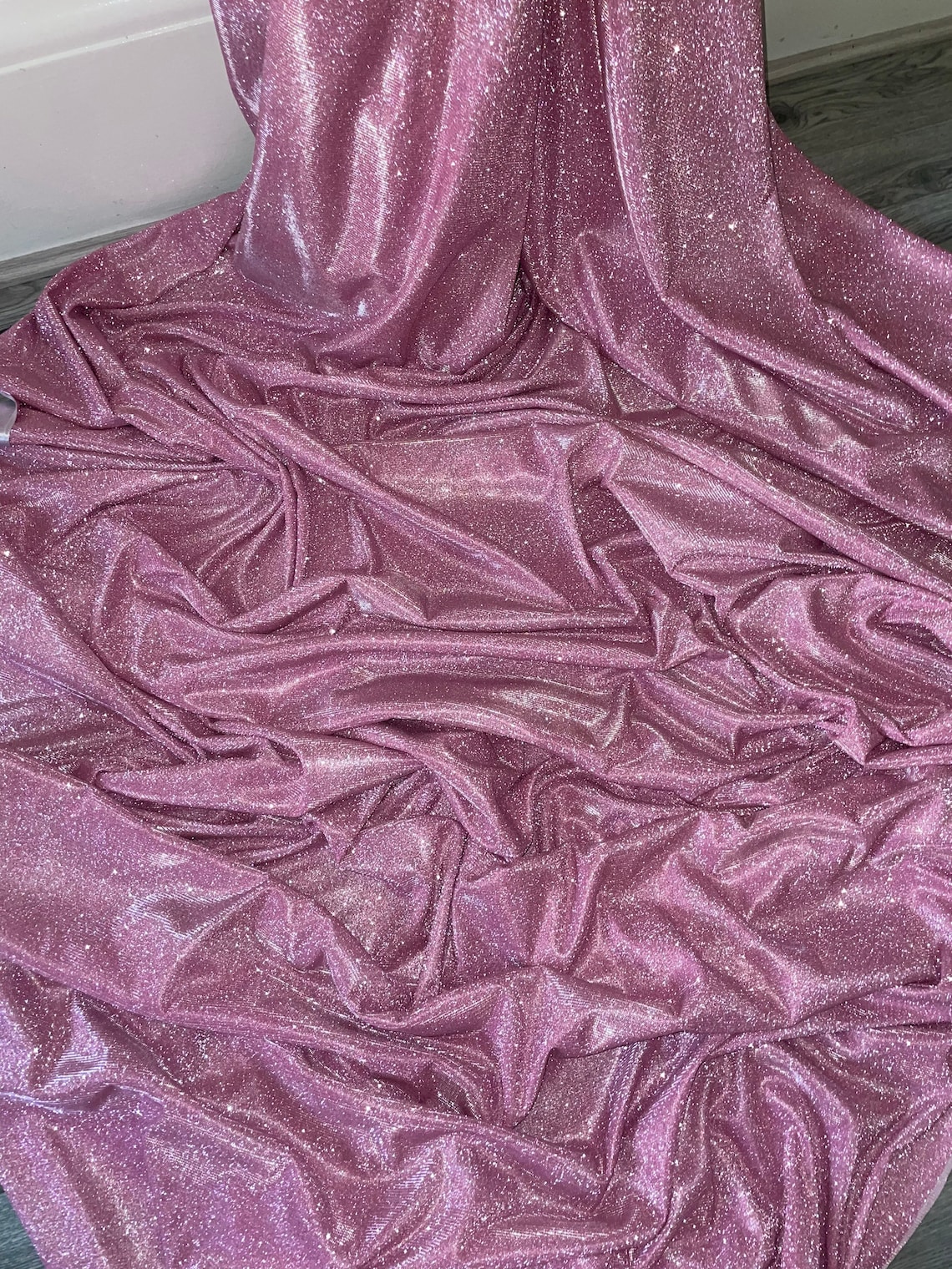 Rose Pink Sparkly Glitter Moonlight Stretch Dress | Etsy