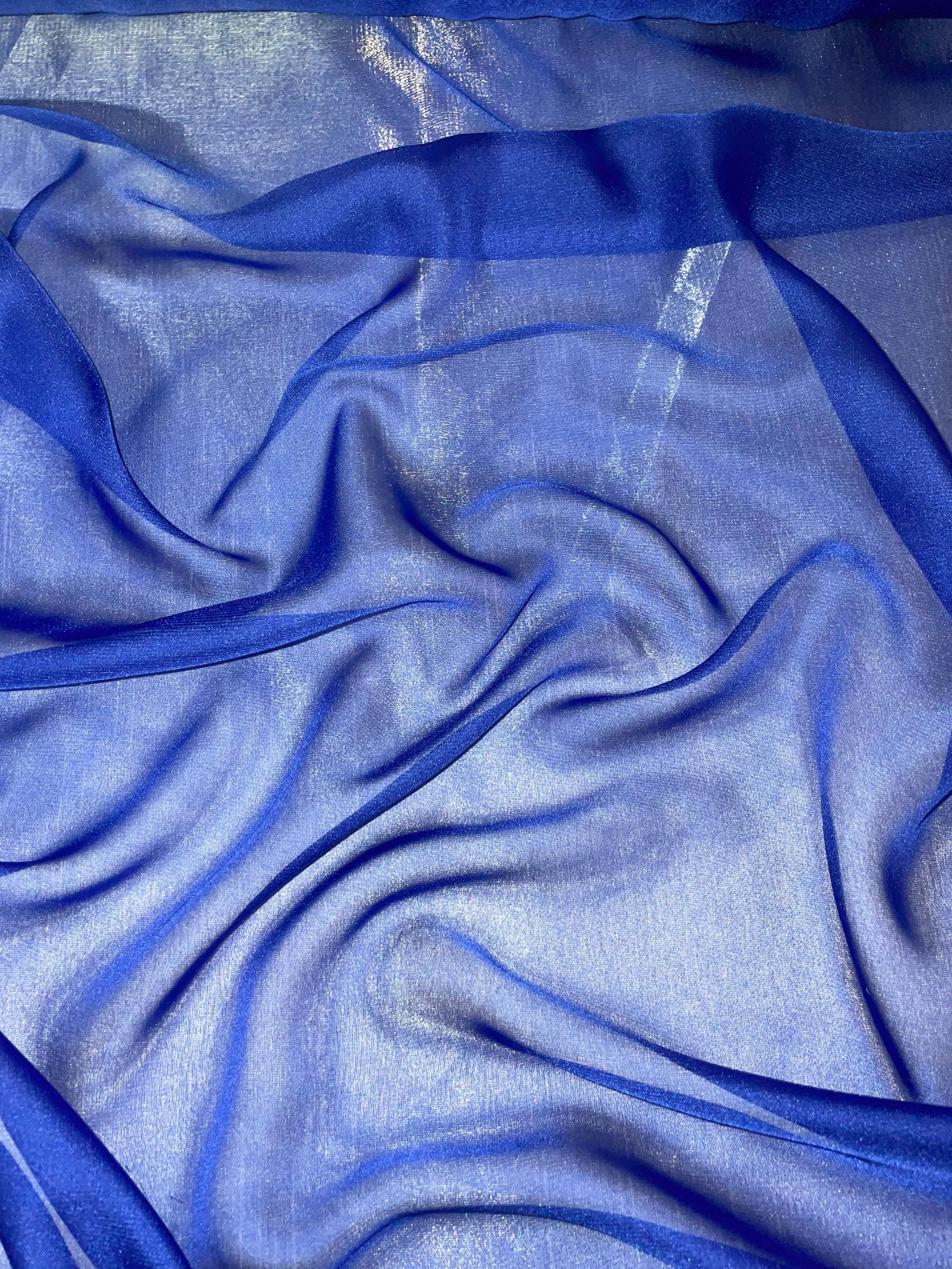 1 Mtr Royal Blue Cationic Sheer Bridal Chiffon Fabrc..58" Wide - Etsy UK