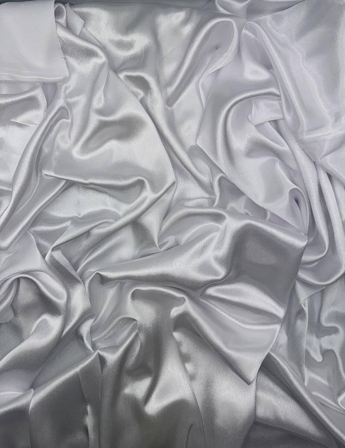 1 Mtr Shiny White Quality Crepe Back Satin Fabric,bridal,deco,dress..58 ...
