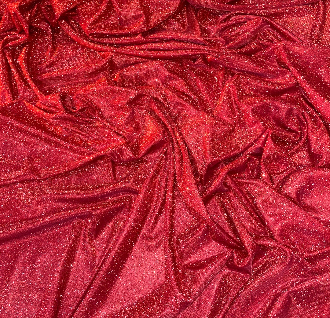 Red Sparkly Glitter Moonlight Stretch Dress Fabric..58'wide - Etsy