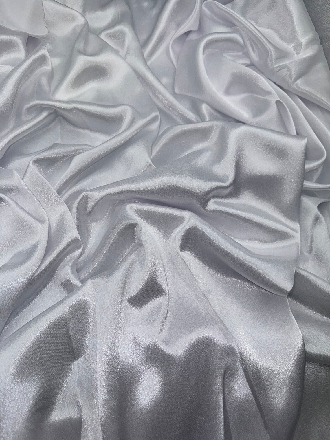 1 Mtr Shiny White Quality Crepe Back Satin Fabric,bridal,deco,dress..58 ...